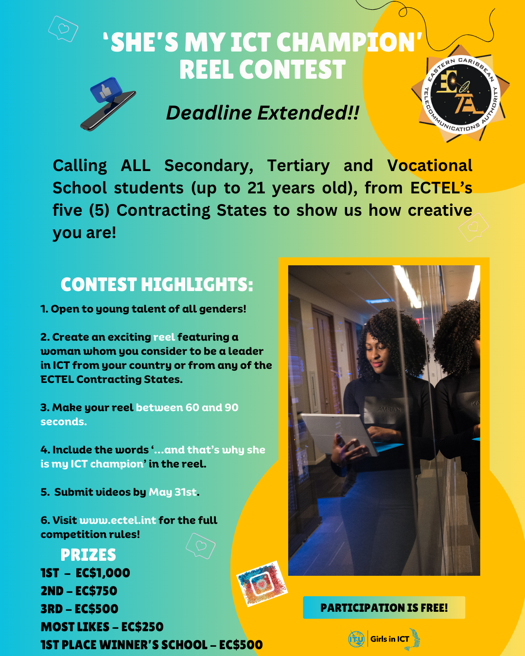New Rules! New Deadline! ECTEL’s ‘She’s my ICT Champion!’ Reel Contest ...